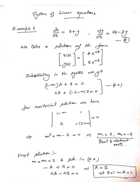 solved problems system of equations pdf