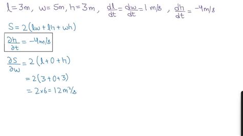 SOLVED The Length L Width W And Height H Of Rectangular Box With A Lid Change With Time At