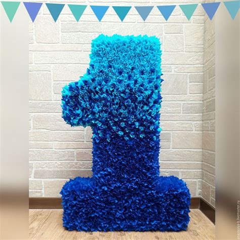 Цифра 1 80 см в технике Торцевание с постепенным переходом цвета в интернет магазине на