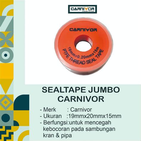 Jual Sealtape Jumbo Carnivor Selotip Pipa Kran Sambungan Pipa Shopee Indonesia