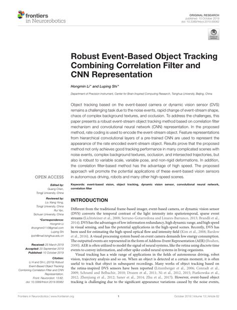 Pdf Robust Event Based Object Tracking Combining Correlation Filter