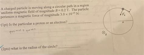 Solved A Charged Particle Is Moving Along A Circular Path In Chegg