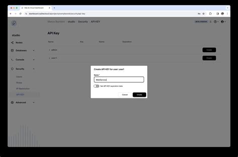 API KEYs SQLite Cloud Docs