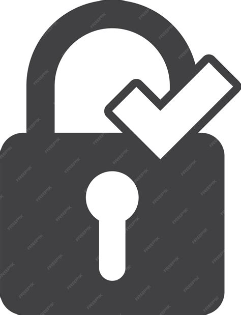 Premium Vector Padlock And Check Mark Illustration In Minimal Style