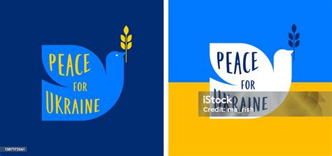 비행 새 평화의 상징으로 비둘기 우크라이나 지원 우크라이나 배너와 노란색과 파란색 의 포스터와 함께 서 2022년에 대한 스톡 벡터 아트 및 기타 이미지 Istock