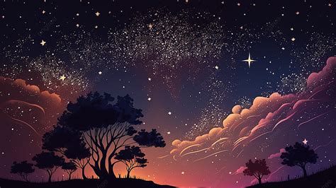 سماء الليل المرصعة بالنجوم الجميلة التوضيح الخلفية ليل السماء المرصعة