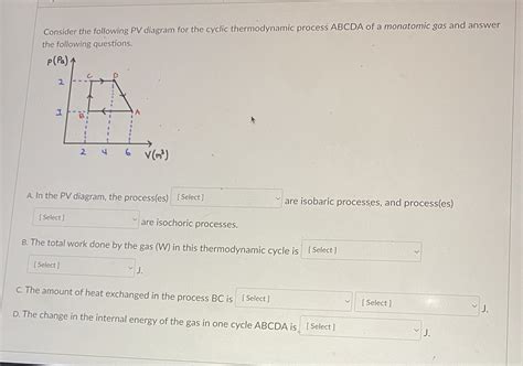 Solved Consider The Following PV Diagram For The Cyclic Chegg