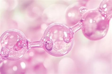 A Closeup View Of Translucent Pink Molecules Floating In A Soft Pastelcolored Environment