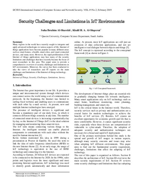 Pdf Security Challenges And Limitations In Iot Environments