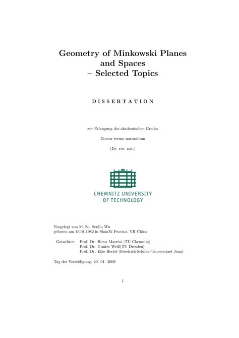 Pdf Geometry Of Minkowski Planes And Spaces Selected Topics