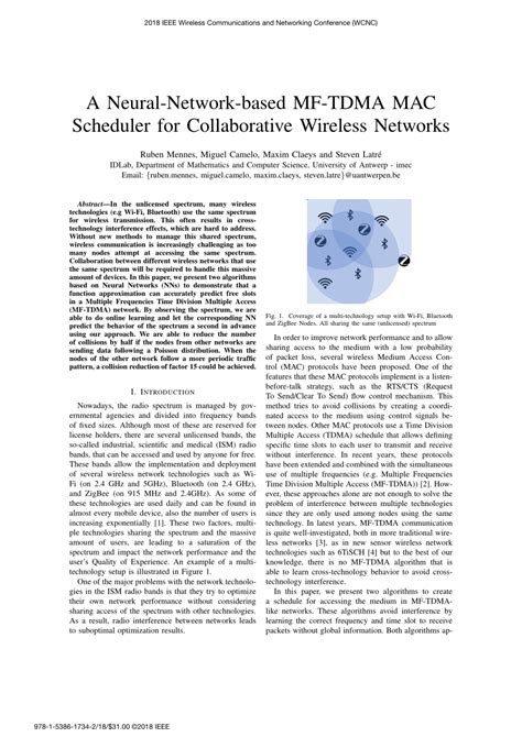 Pdf A Neural Network Based Mf Tdma Mac Scheduler For Collaborative