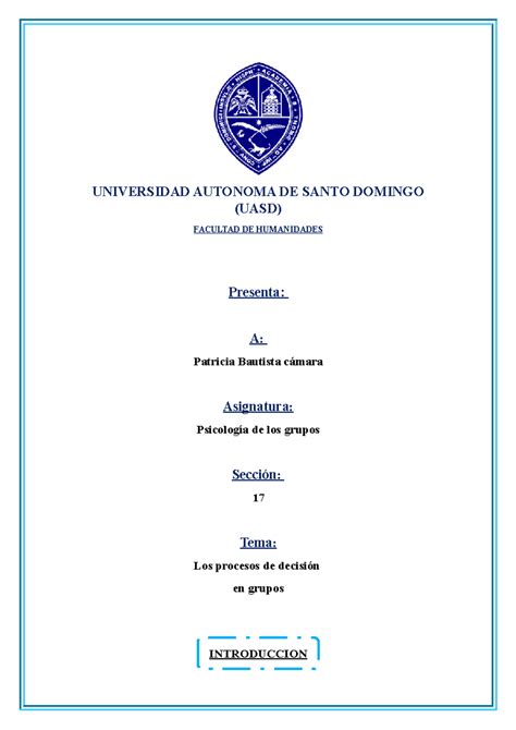 Universidad Autonoma De Santo Domingo Universidad Autonoma De Santo Domingo Uasd Facultad De