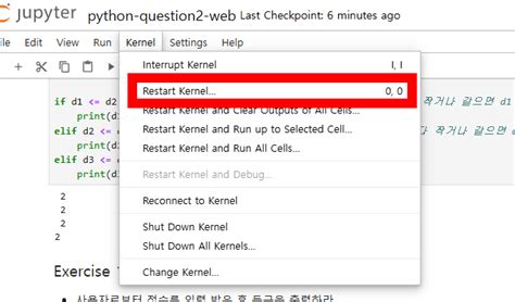 쥬피터 노트북 오류 Cell Not Executed Due To Pending Inputthe Cell Has Not Been Executed To Avoid Kernel