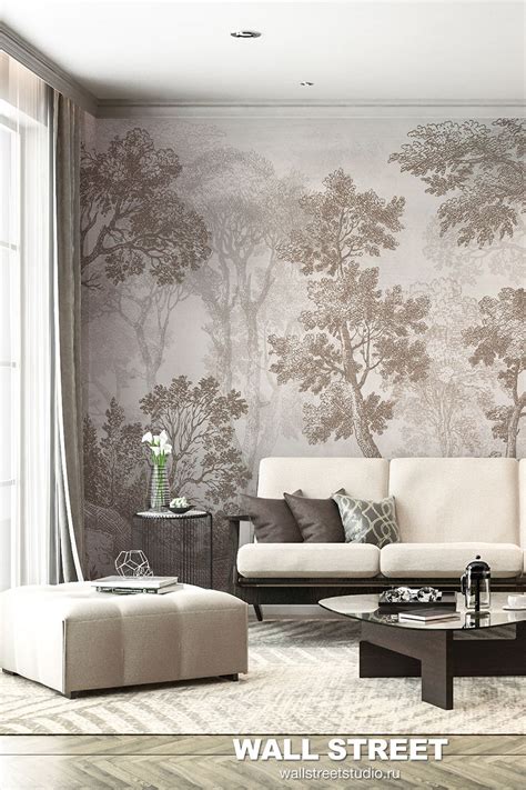 Фреска в гостиной Estampe • Обои • Фотообои • Панно • Дизайн интерьера • Дом • Ремонт • Wall Mur