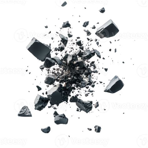 Abstract Explosion Of Shattered Rocks And Debris 51987836 Png