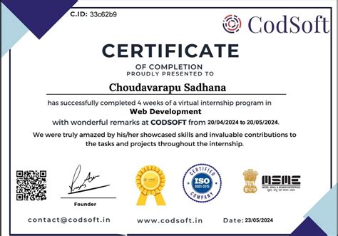 Sadhana Choudavarapu On Linkedin Codsoft Cip Intershipcomplete