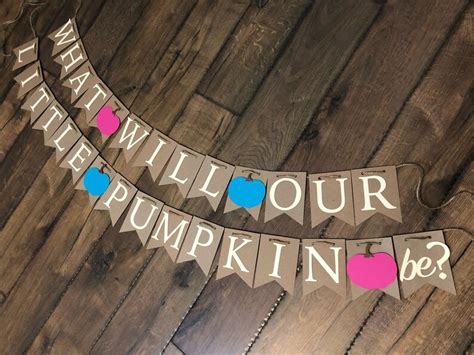 Fall Gender Reveal Pumpkin Reveal Gender Reveal Banner What Etsy