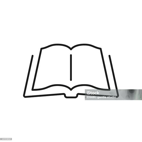 책 라인 아이콘을 엽니다 지식 교육 및 학습 개요 기호 학술 연구 및 문학 표현 편집 가능한 스트로크 고립 된 벡터 일러스트 레이 션 검사 보기에 대한 스톡 벡터 아트 및