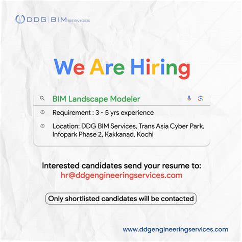 We Are Hiring Bim Landscape Modeler Join Ddg Bim Services Pvt Ltd As A Bim Landscape Modeler 📍
