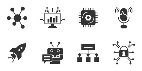Machine Learning Icons Set Machine Learning Pack Symbol Vector