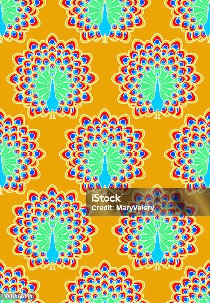 공작 새 패턴 완벽 한입니다 큰 꼬리를 가진 아름 다운 새입니다 벡터 배경 공작 깃털에 대한 스톡 벡터 아트 및 기타 이미지 공작 깃털 공작새 깃털 Istock