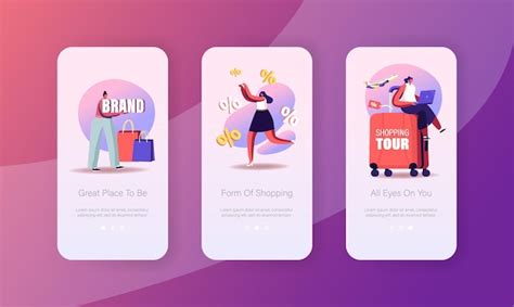 Premium Vector Shopping Mobile App Page Onboard Screen Template