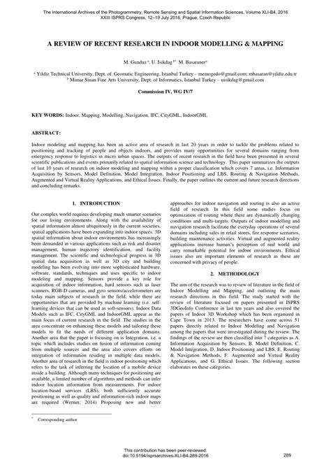 Pdf A Review Of Recent Research In Indoor Modelling And Mapping
