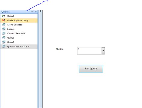 Mysql Ms Access Run Query Based On User Choice From Drop Down List Stack Overflow