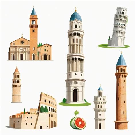 A Collage Of Different Buildings With Different Pictures Of Different Shapes And Sizes Premium