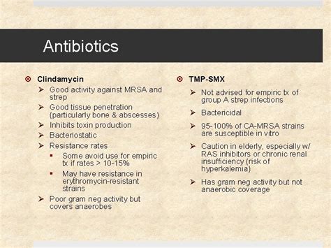 Clindamycin Vs Bactrim In The Treatment Of Soft