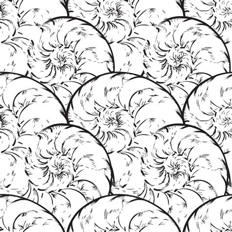 Abstract Spiral Seamless Pattern Wave Nautilus Marine Background Vector Art At Vecteezy