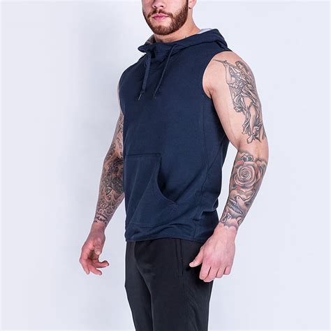 2021 New Fashion Mens Sportswear Gym Workout Sleeveless Hoodies