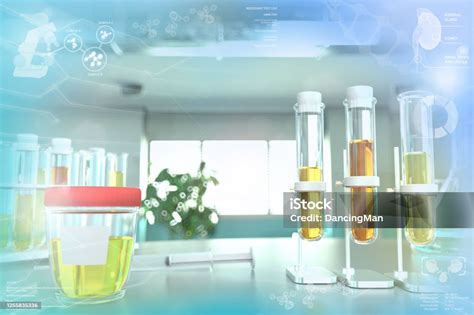 현대 미생물학 대학 시설의 시험관 특정 중력 또는 무정형 우레이트에 대한 소변 품질 검사 의학 3d 일러스트 2019년에 대한 스톡 사진 및 기타 이미지 Istock