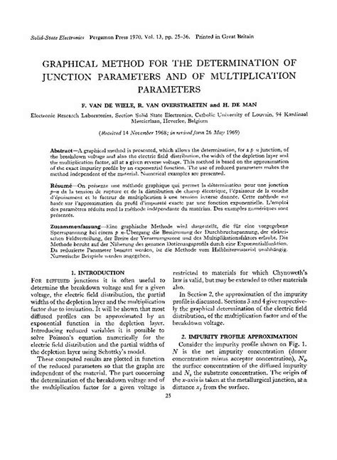 Pdf Graphical Method For The Determination Of Junction Parameters And