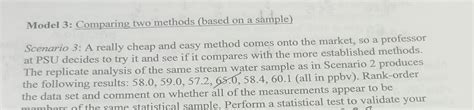 Model 3 Comparing Two Methods Based On A Sample