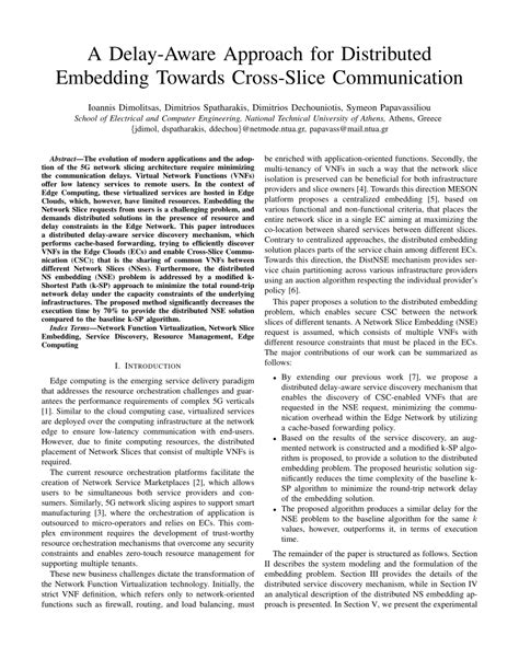 Pdf A Delay Aware Approach For Distributed Embedding Towards Cross Slice Communication
