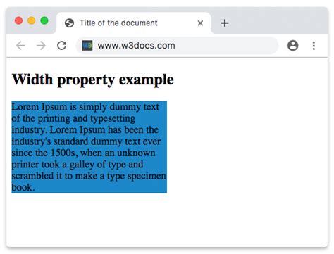 CSS Width Property