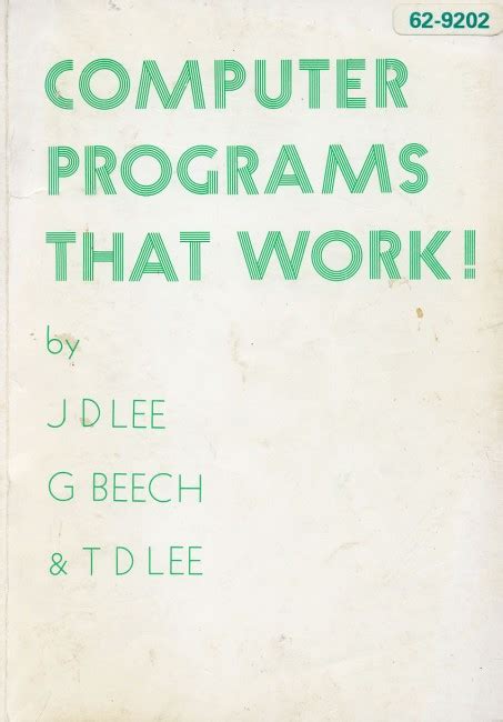 Computer Programs That Work Book Computing History