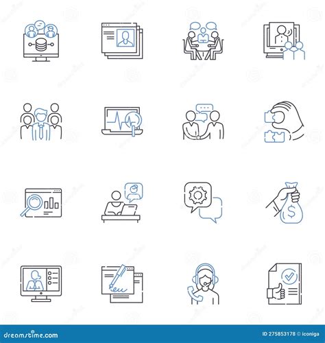 Performance Measures Line Icons Collection Metrics Kpis Evaluation Analytics Scorecards