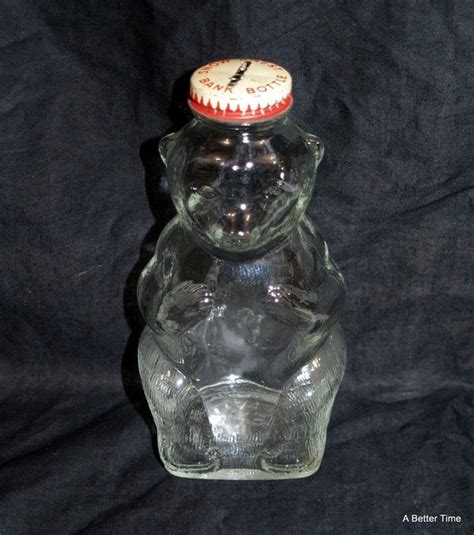 Snow Crest Glass Bear Bank Vintage By Abettertime On Etsy