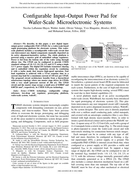 pdf configurable input output power pad for wafer scale microelectronic systems