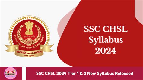Ssc Chsl 2024 Tier 1 And 2 New Syllabus Released Ar Carrier Point