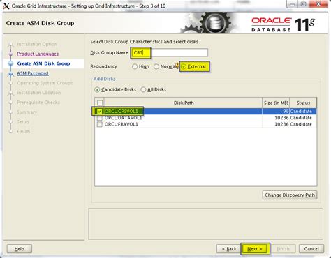 installing oracle database 11g r2 on linux with asm