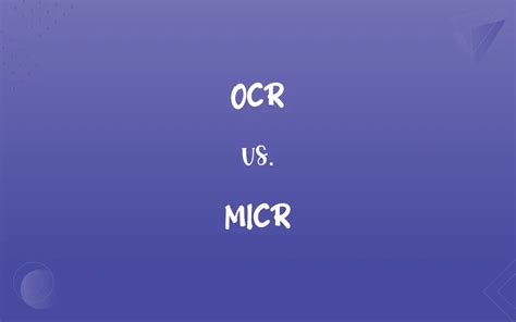 OCR Vs MICR Whats The Difference