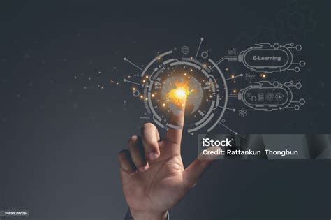 인포그래픽과 아이콘 대학생을 위한 E러닝 온라인 교육 컴퓨터 디지털 기술 학부 공부에 대한 스톡 사진 및 기타 이미지 공부 과학 교수 Istock