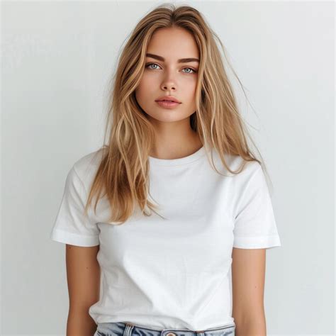 Tshirt Mockup Front And Back Used As A Design Template Shirt Women Were Casual Premium Ai