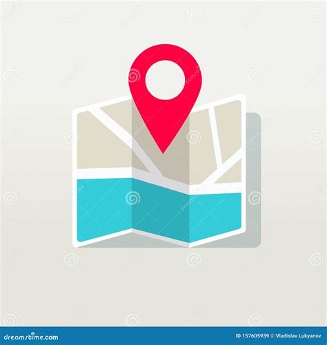 Travel Direction Place On Map Marked With Pointer Symbol Vector