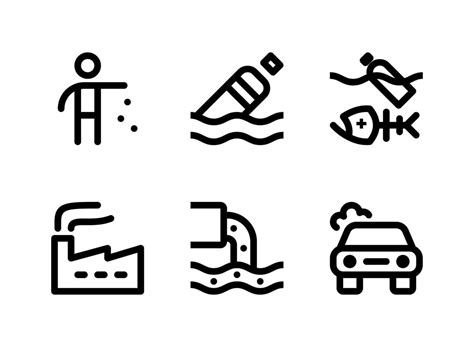 Simple Set Of Pollution Related Vector Line Icons Contains Icons As