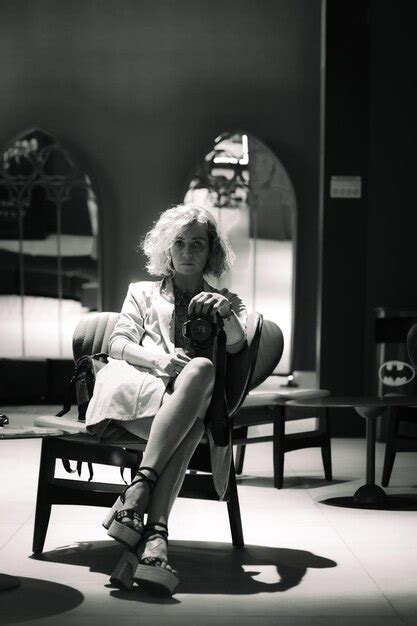 Premium Photo Beautiful Girl Taking Selfie In Mirror Black And White