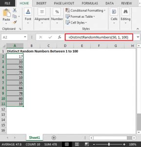 Random Numbers Generator Without Repeat Numbers Using Vba In Microsoft Excel